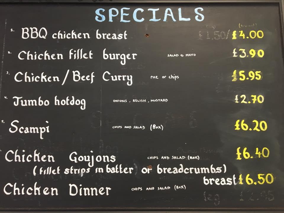 Menu at The Pharaoh fast food, Belfast