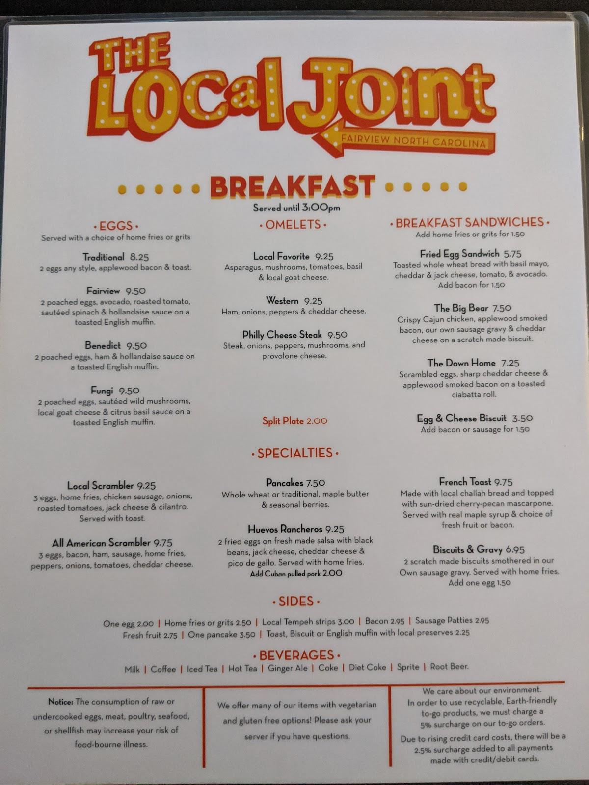 Menu at The Joint Next Door pub & bar, Fairview