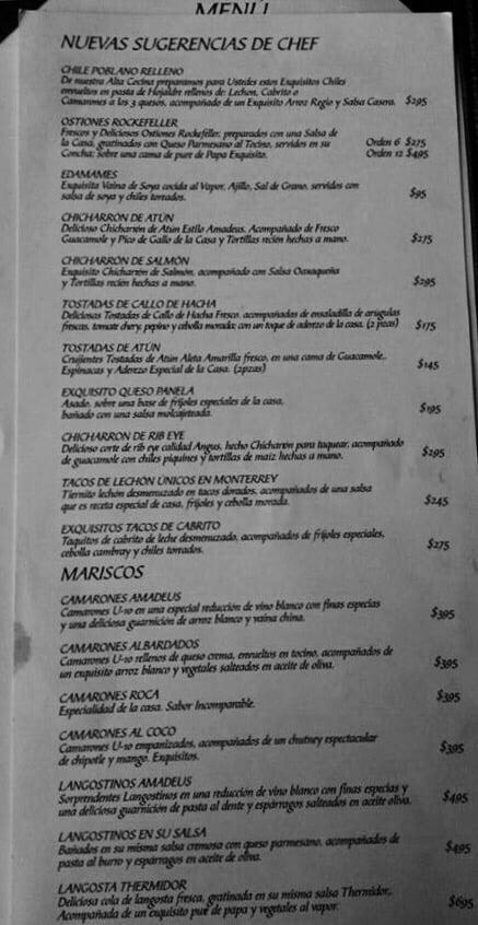 Menu at Amadeus Restaurant Galeria, San Pedro Garza García, Calz. del Valle