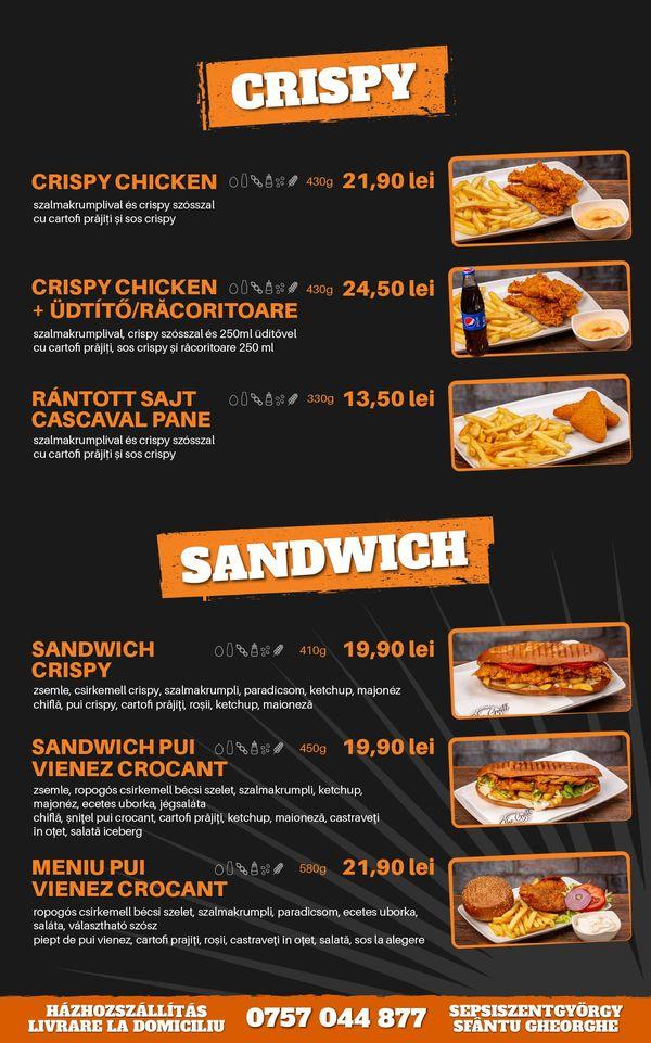 Menu at The Grill Burgers and More, Sfântu Gheorghe