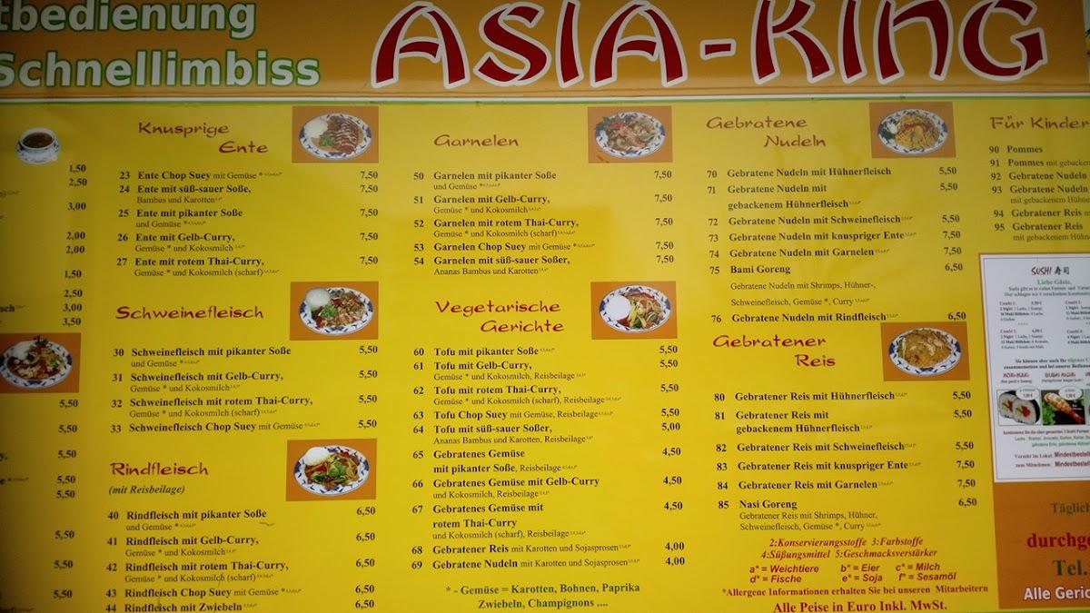 Speisekarte von Asia-King restaurant, Weingarten