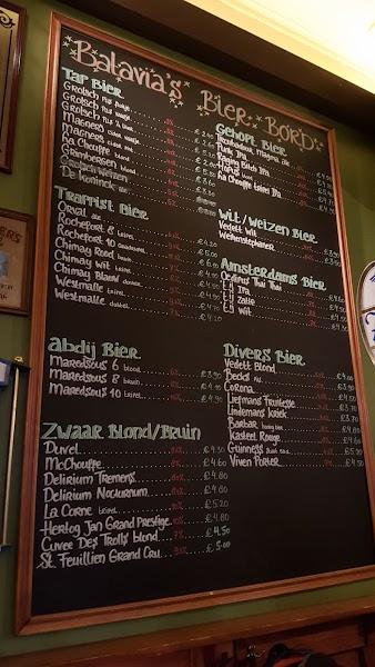 Menu at Café Batavia 1920, Amsterdam