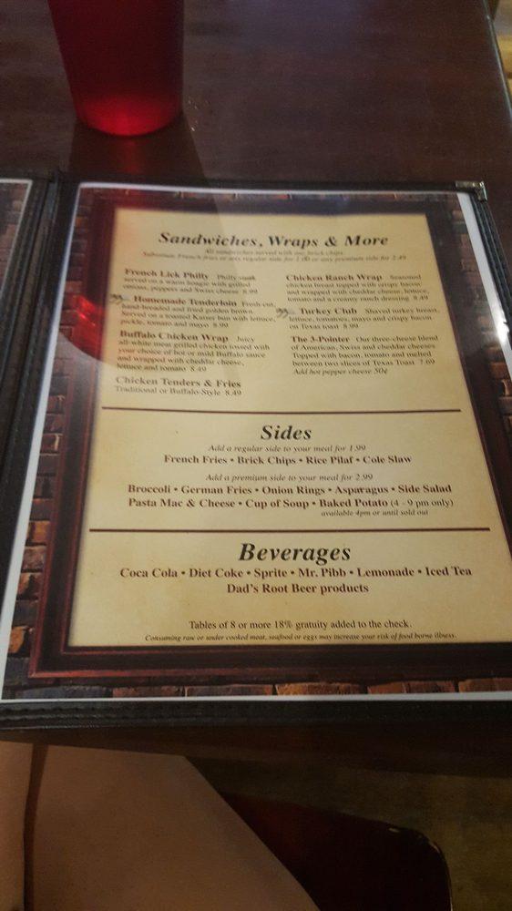 Menu at 33 Brick Street pub & bar, French Lick, 480 S Maple St