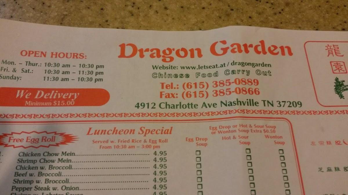 Dragon Garden Chinese Restaurant Menu Bundamba | Fasci Garden