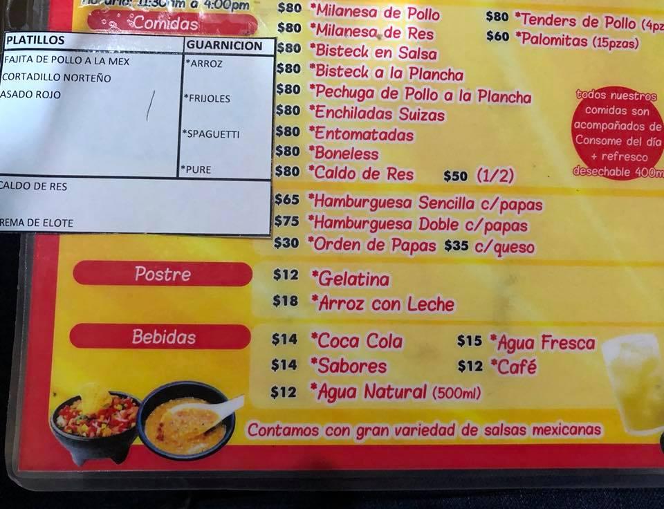 Menu at El Carrizo restaurant, Ciudad Apodaca, Calle Miguel Hidalgo y ...