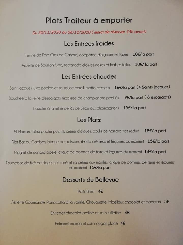Menu at HOTEL RESTAURANT LE BELLEVUE, Les Roches-de-Condrieu
