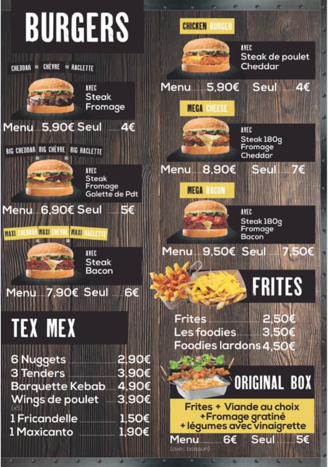 Menu at Mister kebab restaurant, Givet