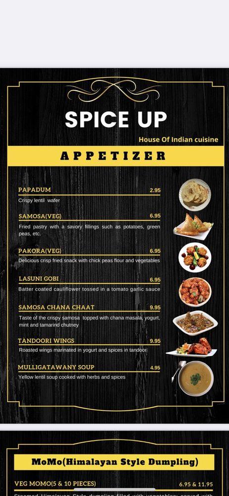 Menu at Spice Up, House of Indian Cuisine restaurant, Honolulu
