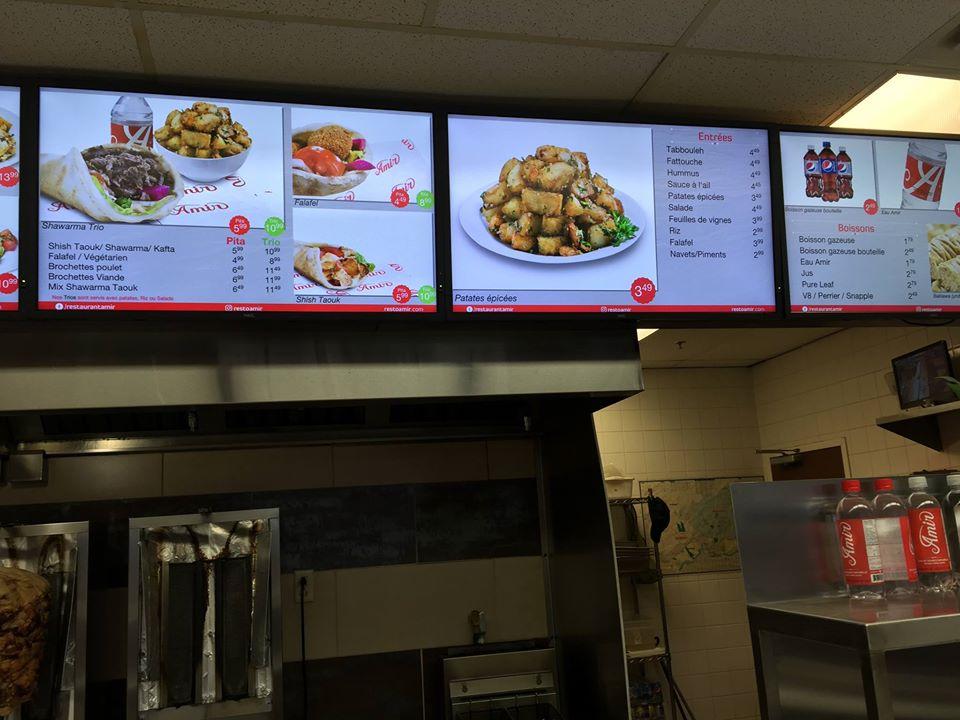 Menu at Amir restaurant, Mascouche