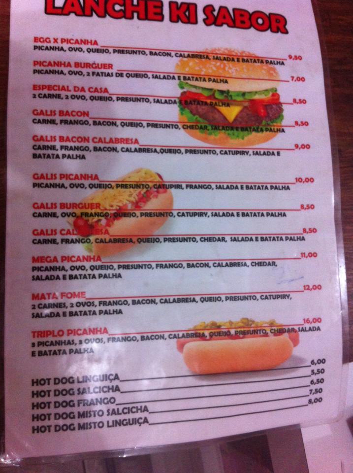 Menu em Ki sabor lanchonete cafeteria, Macaé
