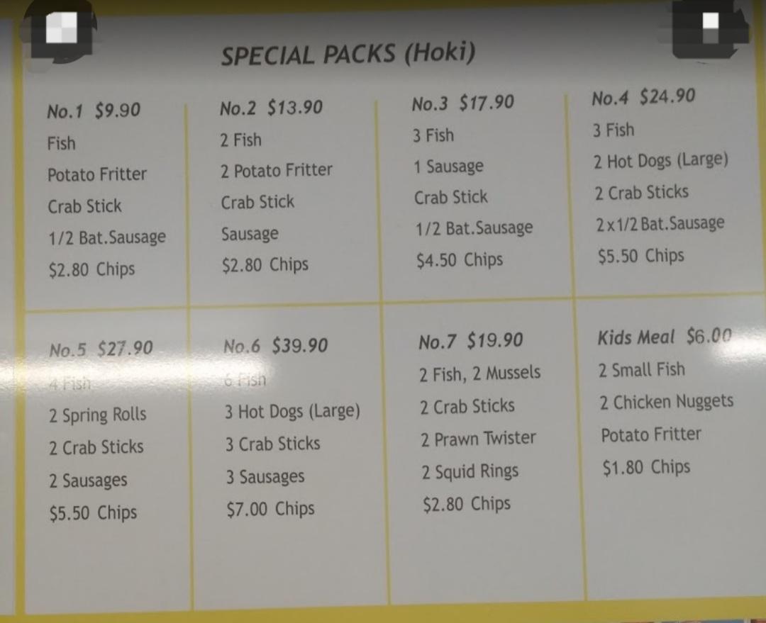 Menu at Reel Fish & Chips restaurant, Hamilton