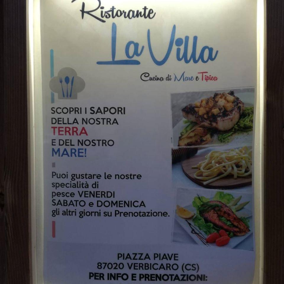 Menu at Ristorante la Villa, Verbicaro