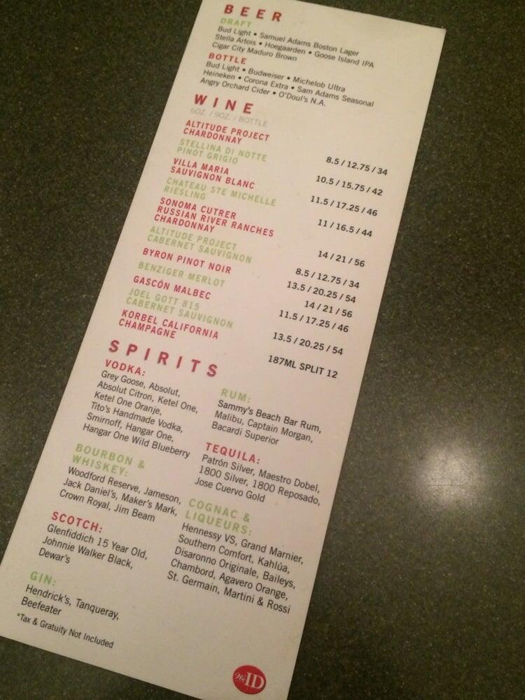 Menu at Torn Basil pizzeria, Fort Lauderdale, Terminal 2