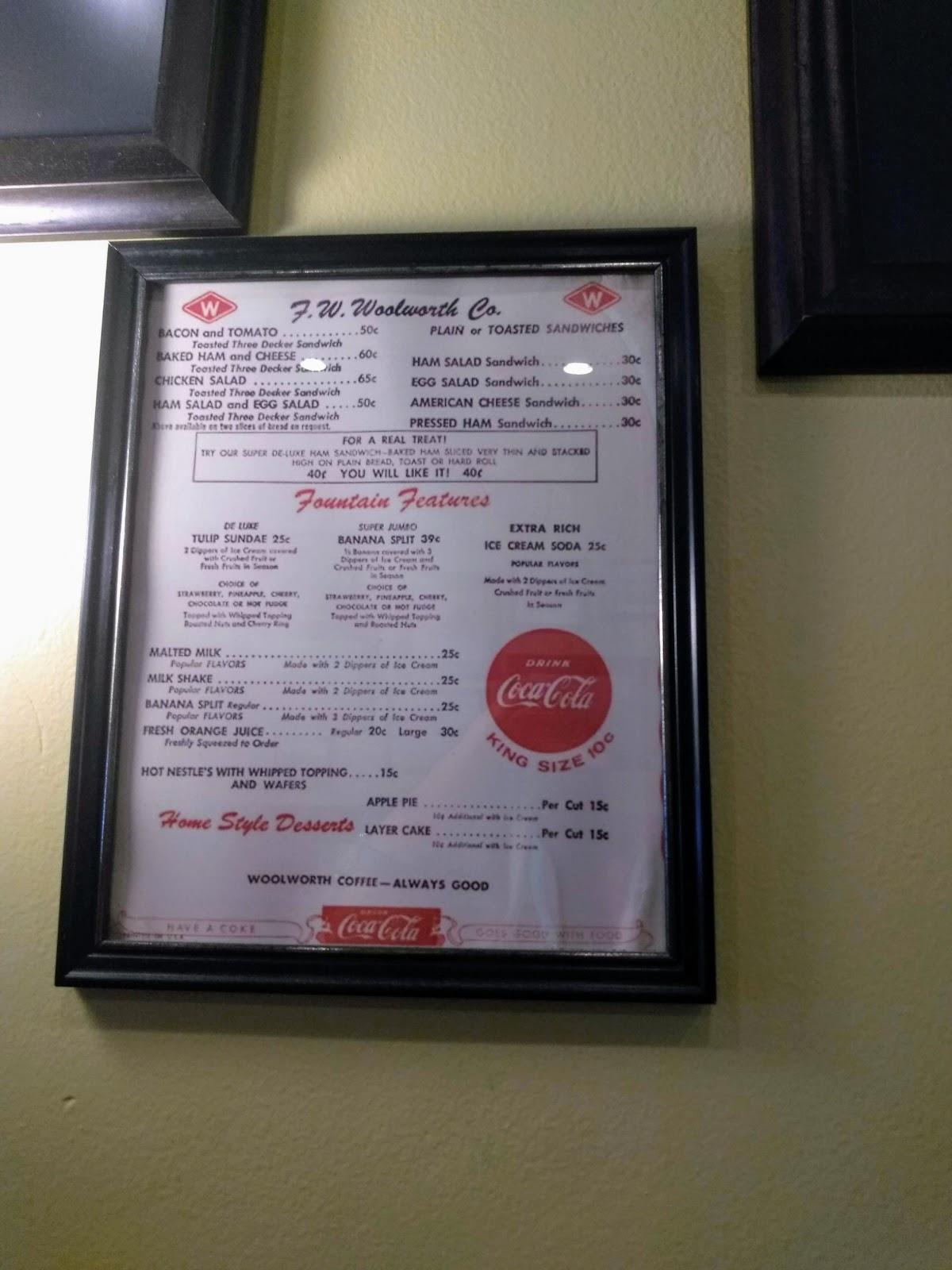 Menu at Bev's Cafe, Red Wing, 221 Bush St