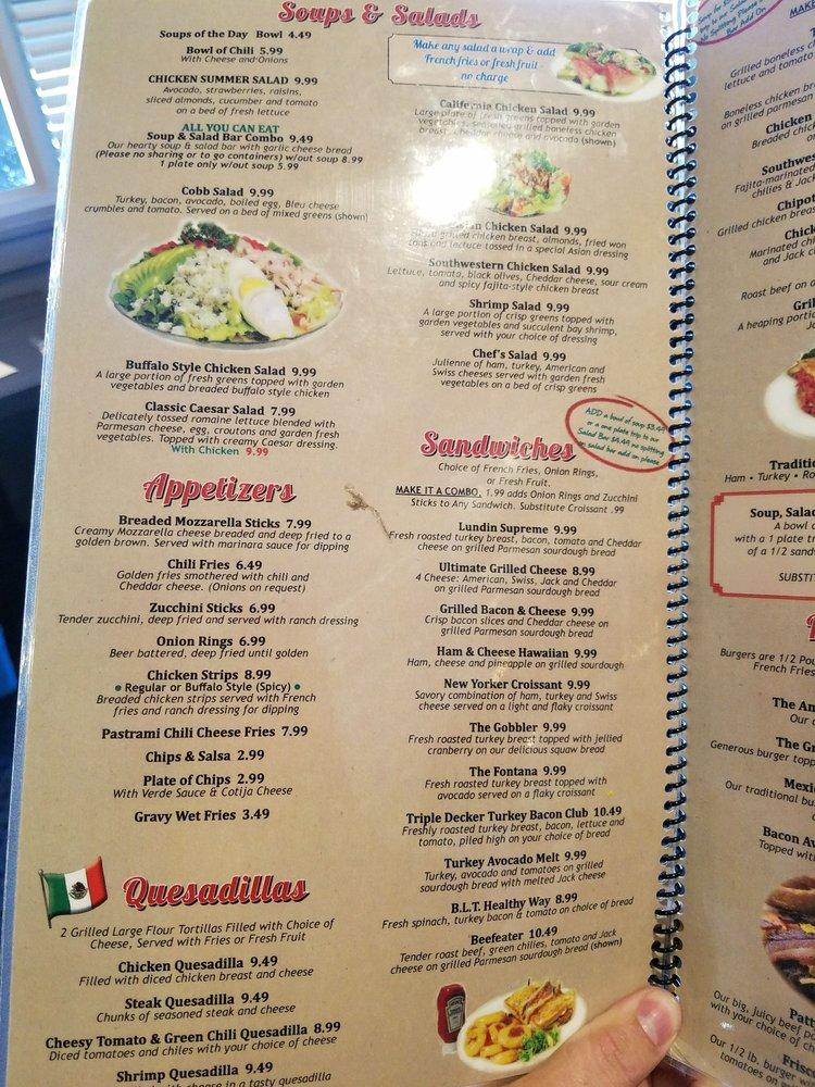 Menu at Chef's Country Cafe, Fontana