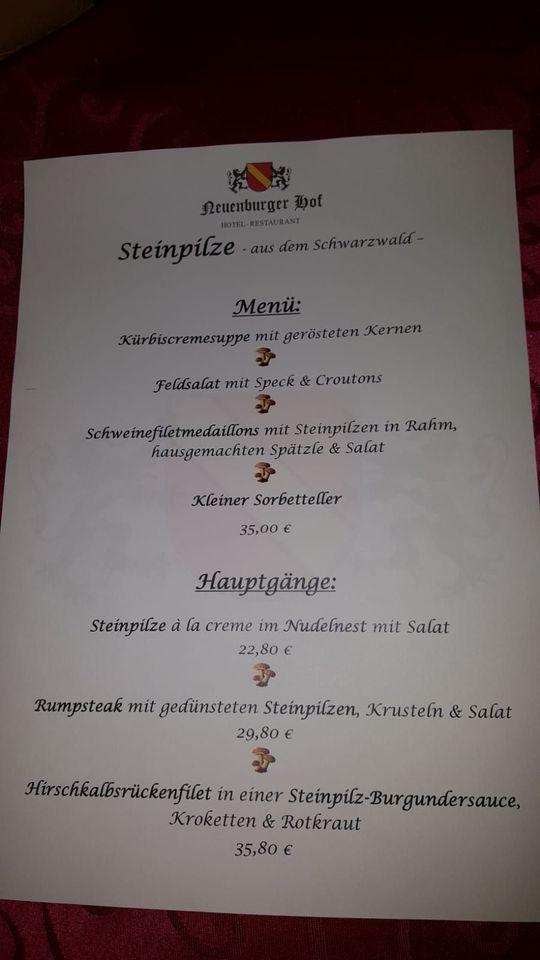 Menu at Hotel Neuenburger Hof restaurant, Neuenburg am Rhein ...