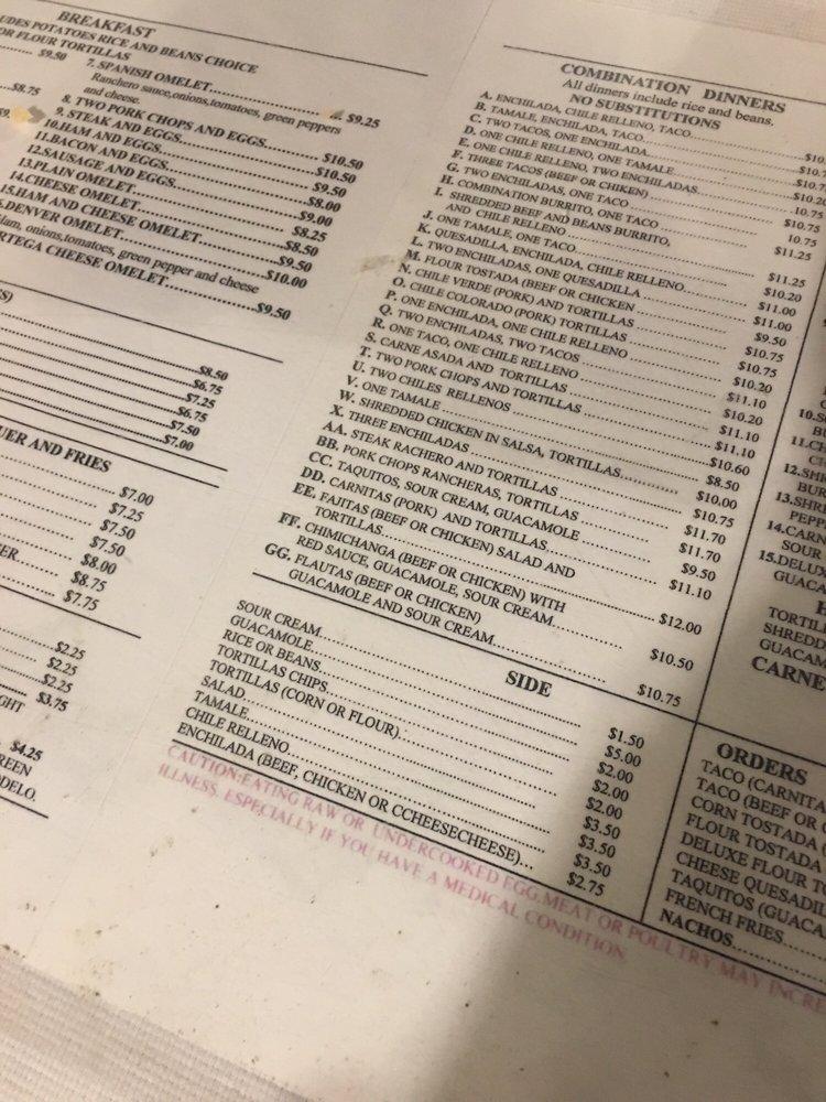 Menu at La Paws Restaurant, Big Bear