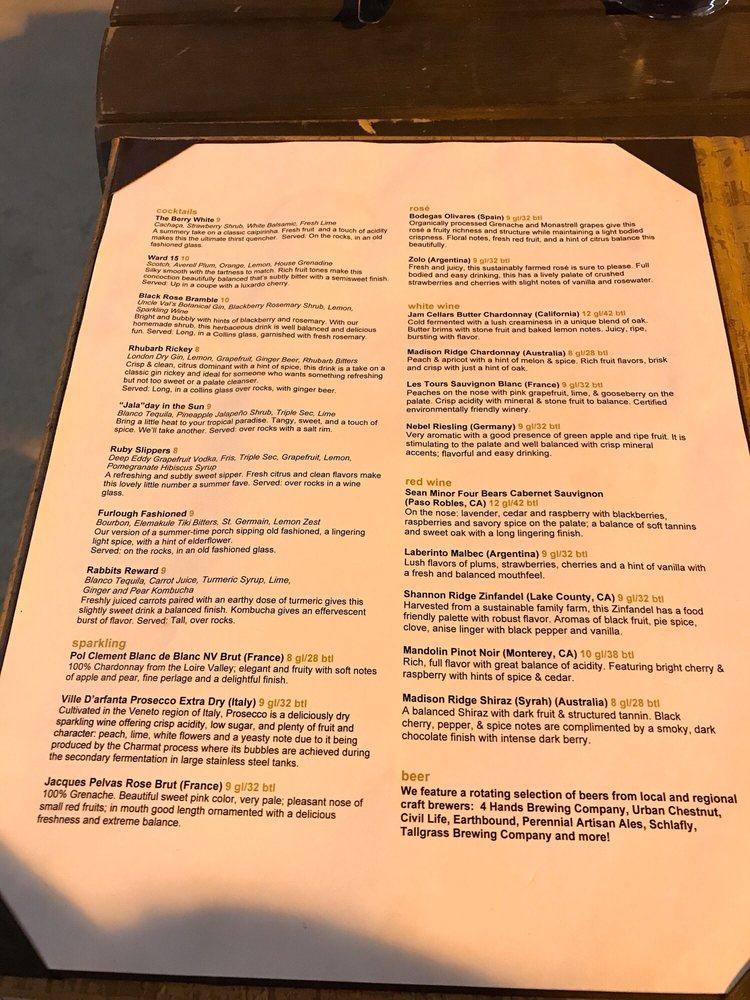 Menu at Tree House Restaurant, St. Louis