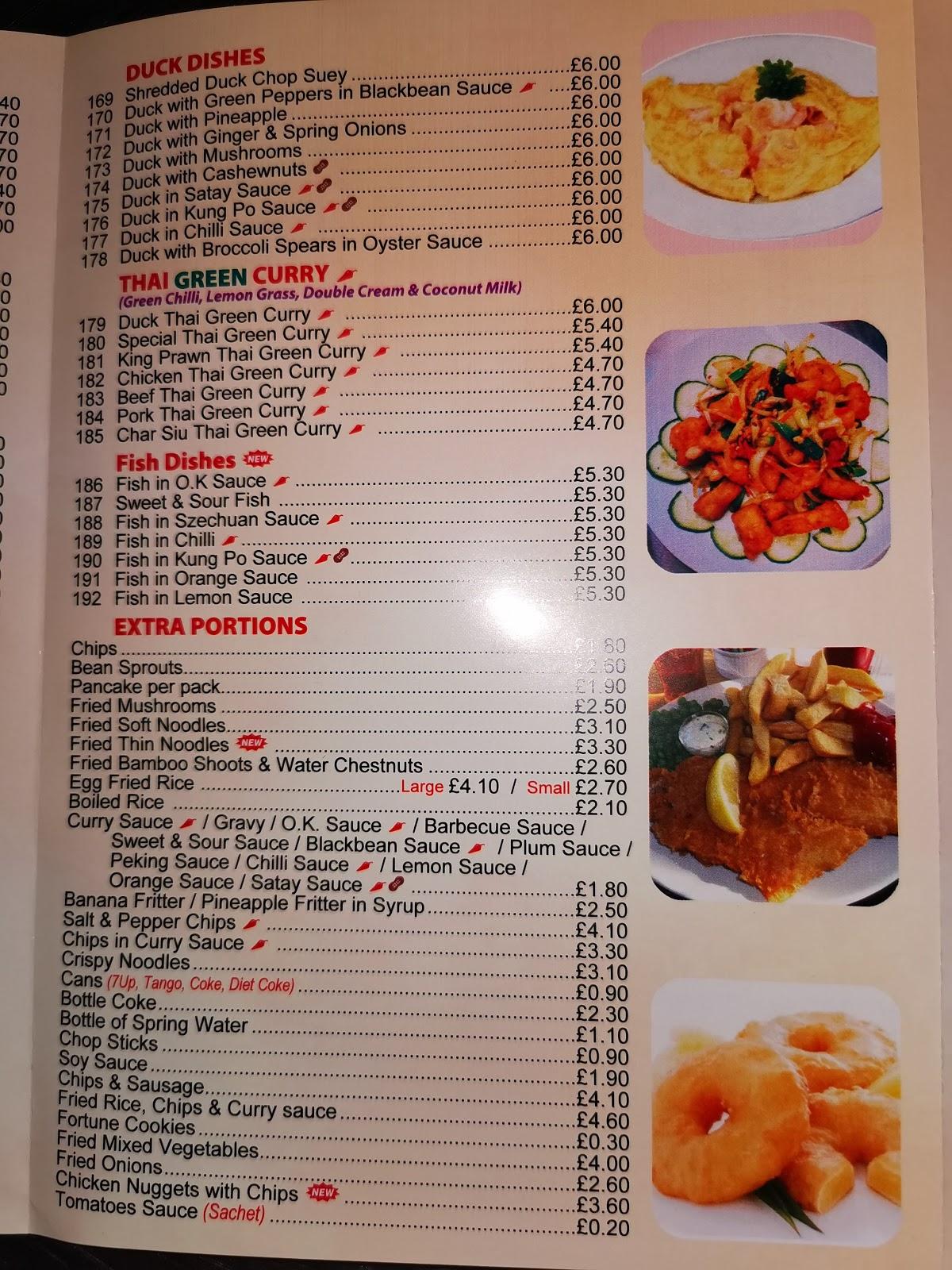 Menu at Flying Dragon restaurant, Bradford, 117 Harrogate Rd