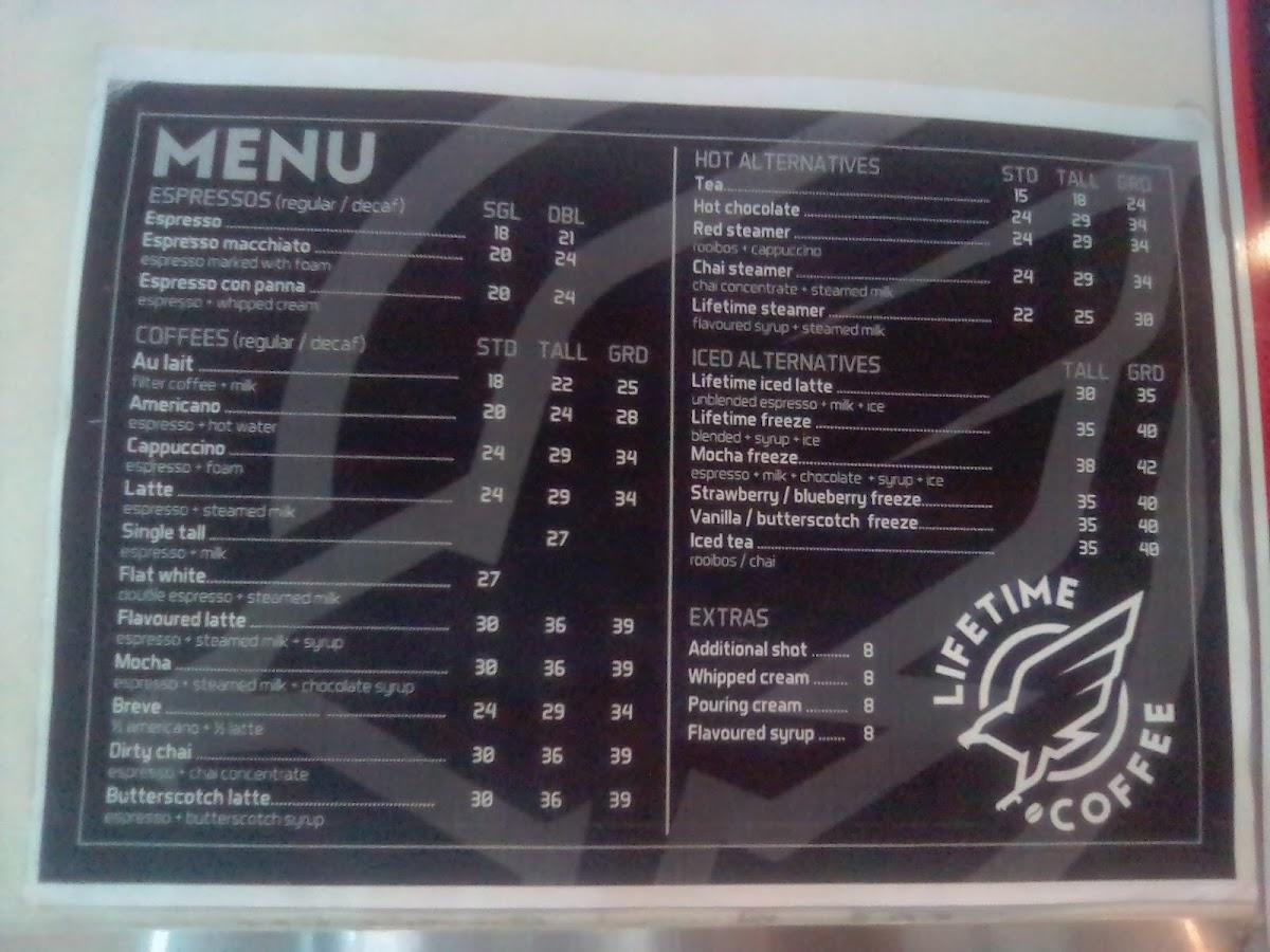 Menu at High Tide Lounge restaurant, Knysna