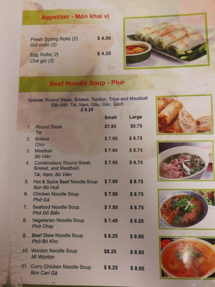 Menu at Pho Ly restaurant, Bellingham, 4151 Meridian St # 113