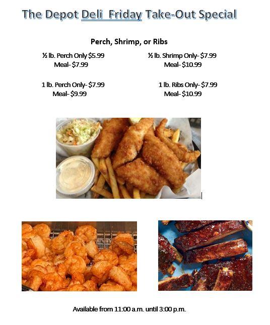 Menu at The Depot, Edmore