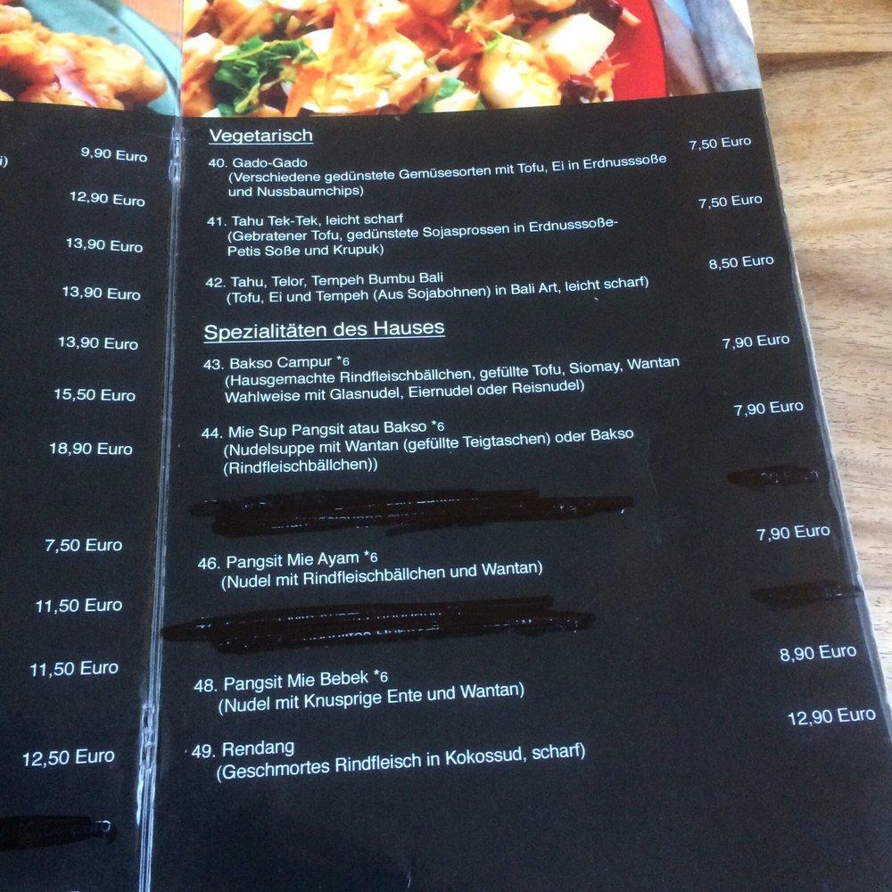 Speisekarte von Jawa Restaurant - Traditional Indonesian Food, Hamburg