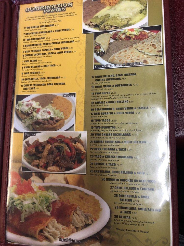 Menu at La Costa Mexican Restaurant, Fortuna