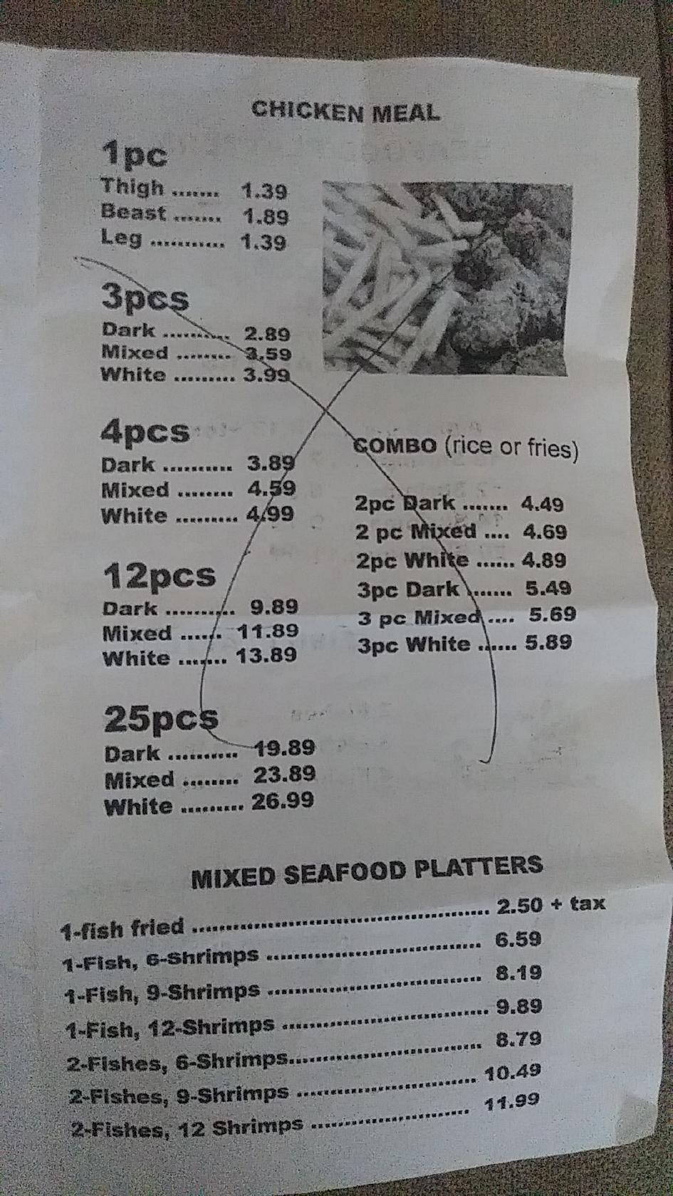 Menu at Nola Food Mart restaurant, New Orleans
