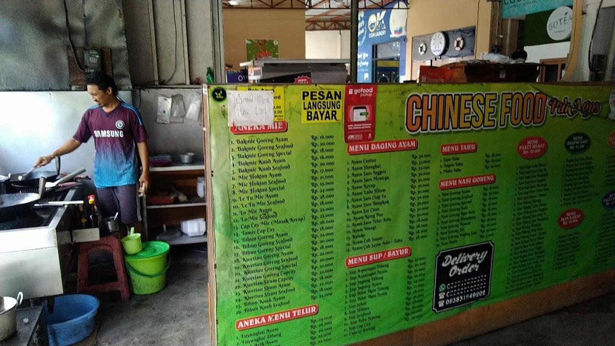Menu at Pak Agus Chinese Food (Halal) restaurant, Surabaya