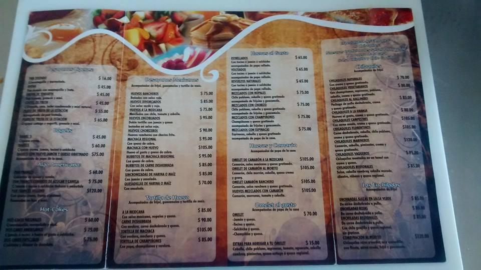 Menu at El Morito Gourmet restaurant, La Paz
