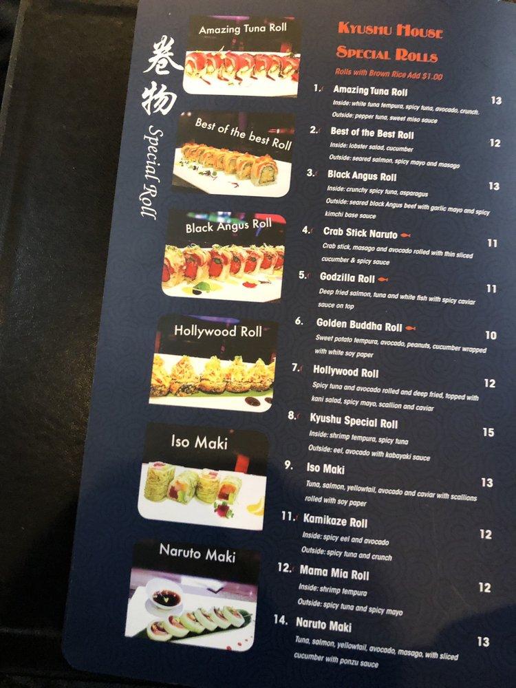 Menu at Kyushu Hibachi Steakhouse and Sushi, Fort Worth