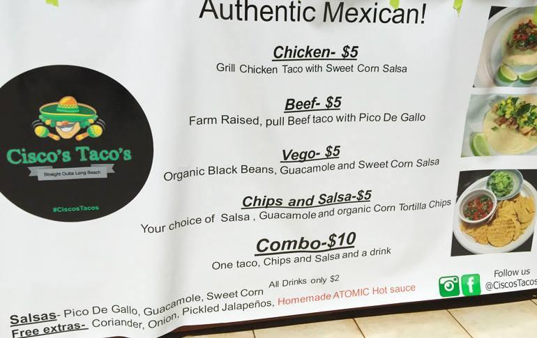 Carta del restaurante Cisco's Taco's, Surfers Paradise