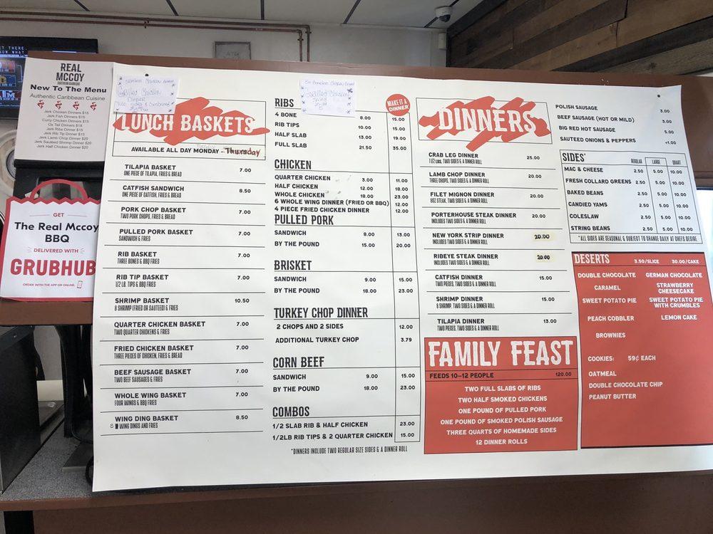 Menu At The Real Mccoy Southern Bbq Romulus Van Born Rd menu-at-the-real-mccoy-southern-bbq-romulus-van-born-rd