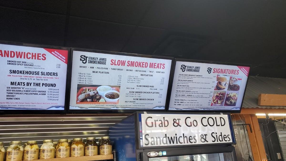 Menu at Stanley James Smokehouse BBQ, Lawrence, E 23rd St