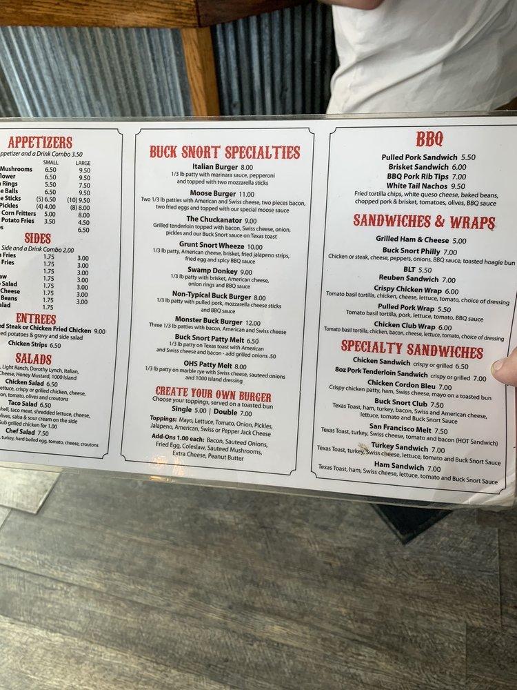 Menu at Buck Snort Red Oak BBQ, Red Oak