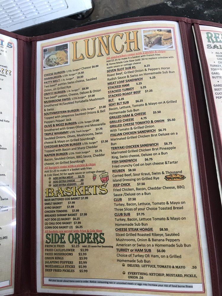 Menu at Seven Slot Grille restaurant, Reed City