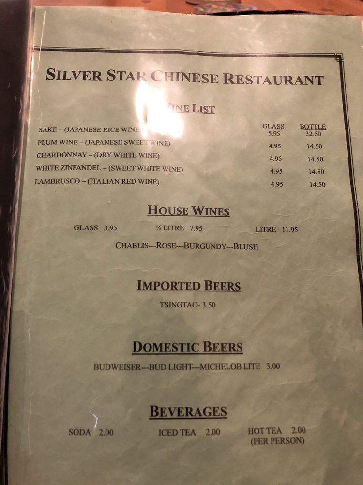 Menu at Silver Star Chinese Restaurant, Jacksonville