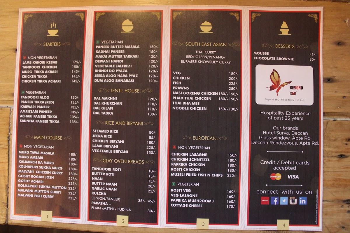 Menu at Beyond 360, Pune, Shop No. 1