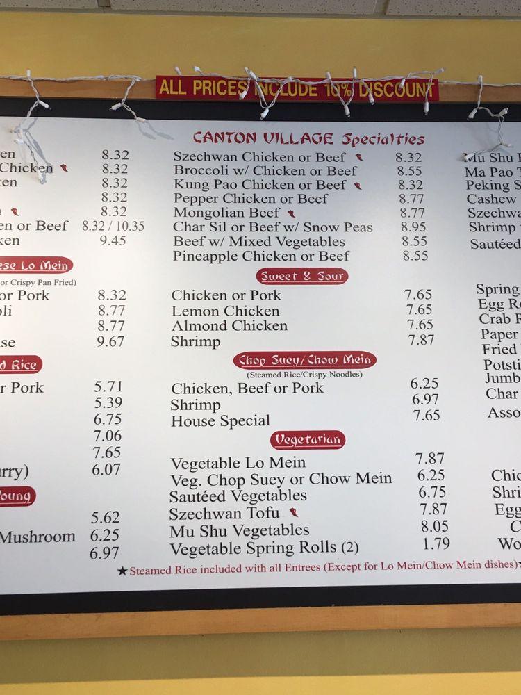 Menu at Canton Village restaurant, Murray, South 900 East Murray