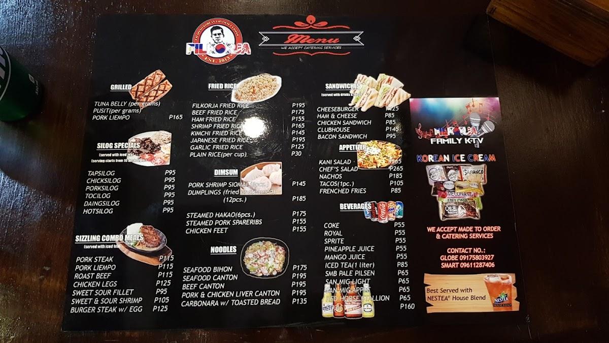 Menu at FilKorJa Cuisine restaurant, Concepcion