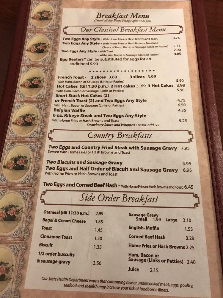 Menu at Chris' Restaurant, Lorain