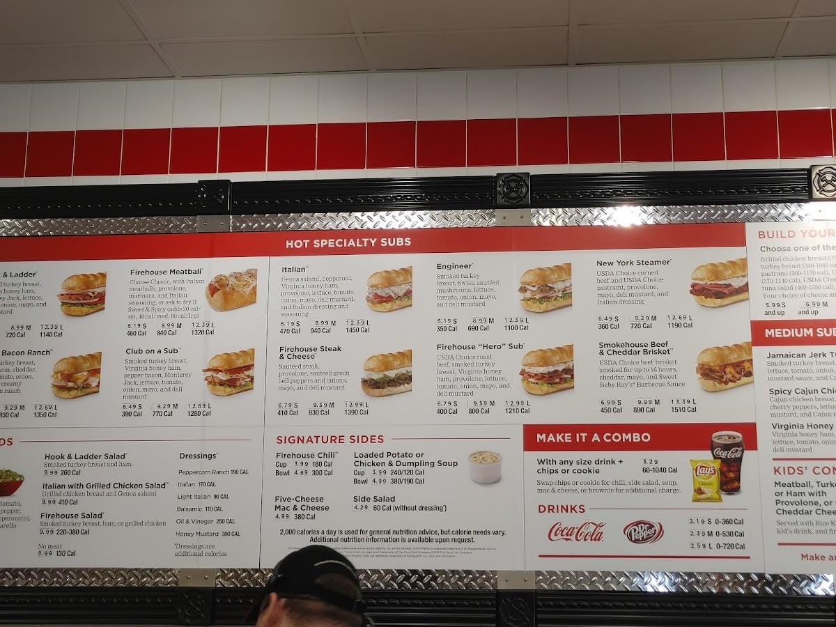 Menu at Firehouse Subs South C Street fast food, Anchorage