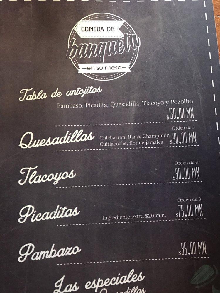 Menu at Maíz Restaurante, Tijuana