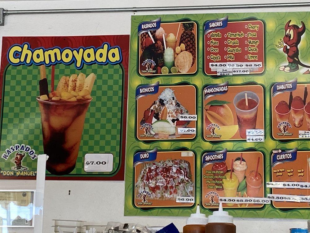 Menu at Raspados Don Manuel pub & bar, Los Angeles, 2848 E 4th St