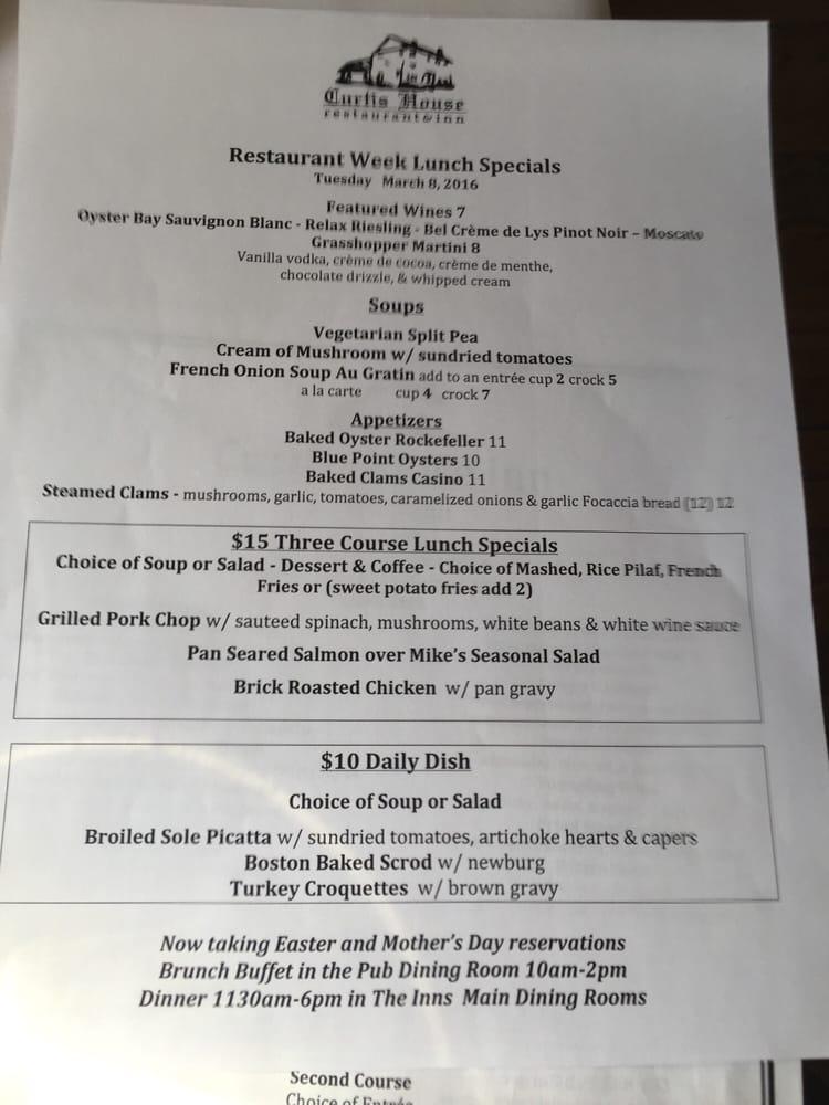 Menu at Curtis House pub & bar, Woodbury