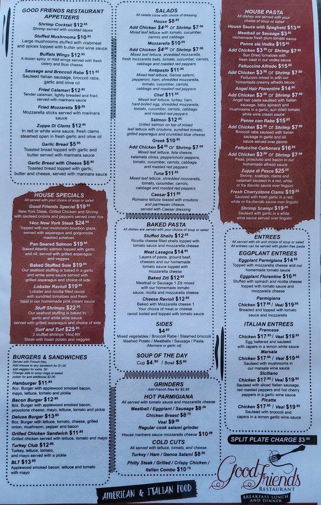 Menu at Good Friends Restaurant, New Hartford