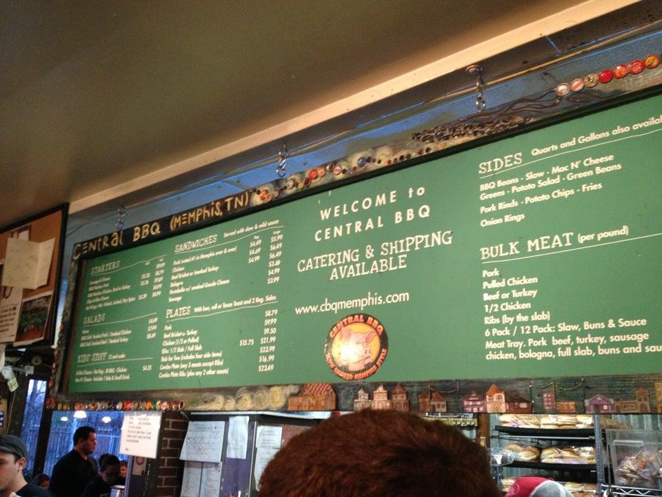 Menu at Central BBQ - Midtown (Food Truck), Memphis, Central Ave
