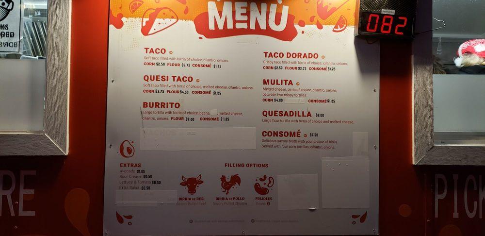 Carta del restaurante Chucho's Red Tacos, Milwaukee