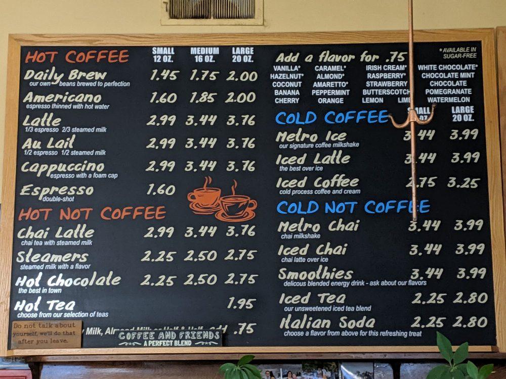 Menu at Coffee Landing Cafe, International Falls
